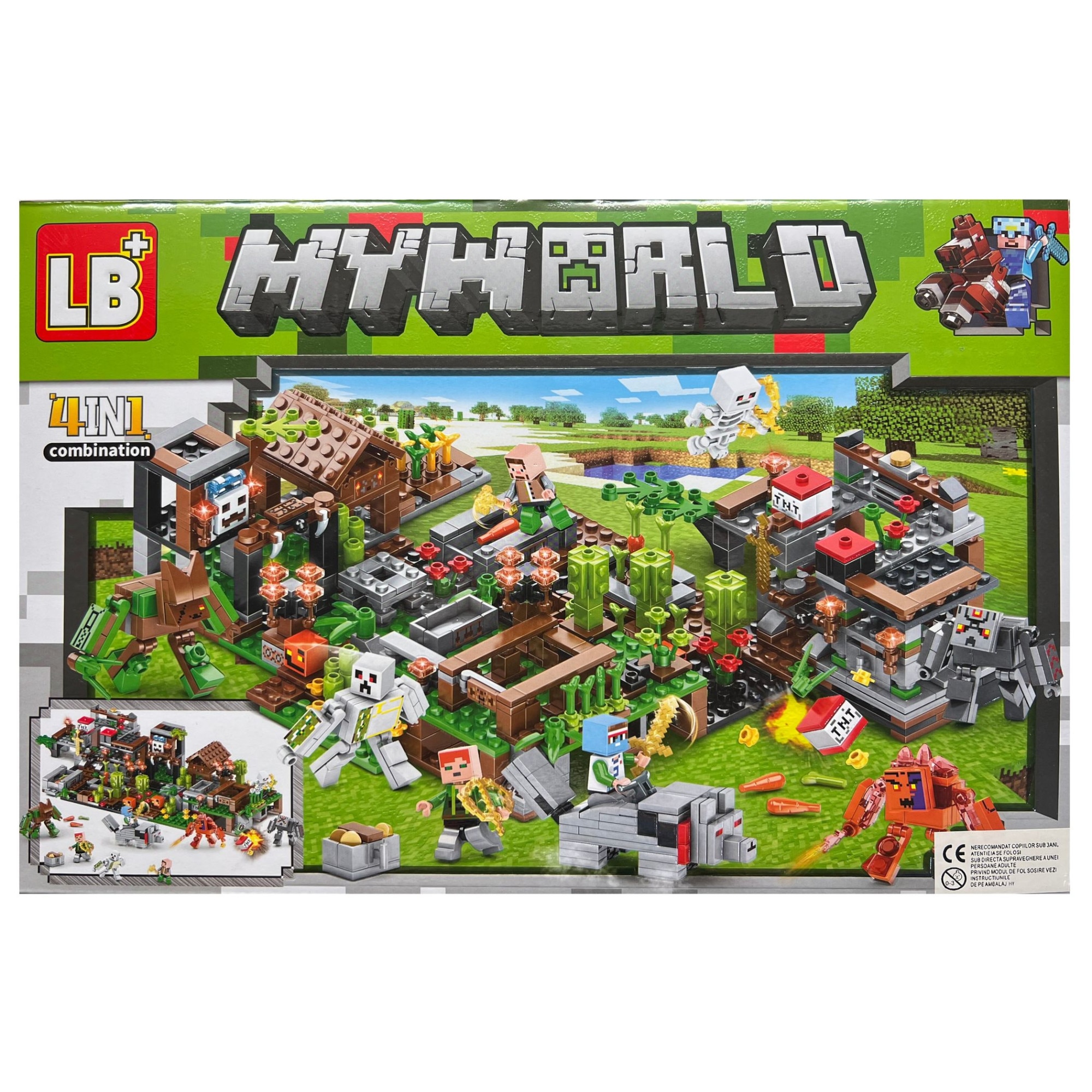 Set de constructie Minecraft LB My World 4 in 1, 222 piese - eMAG.ro