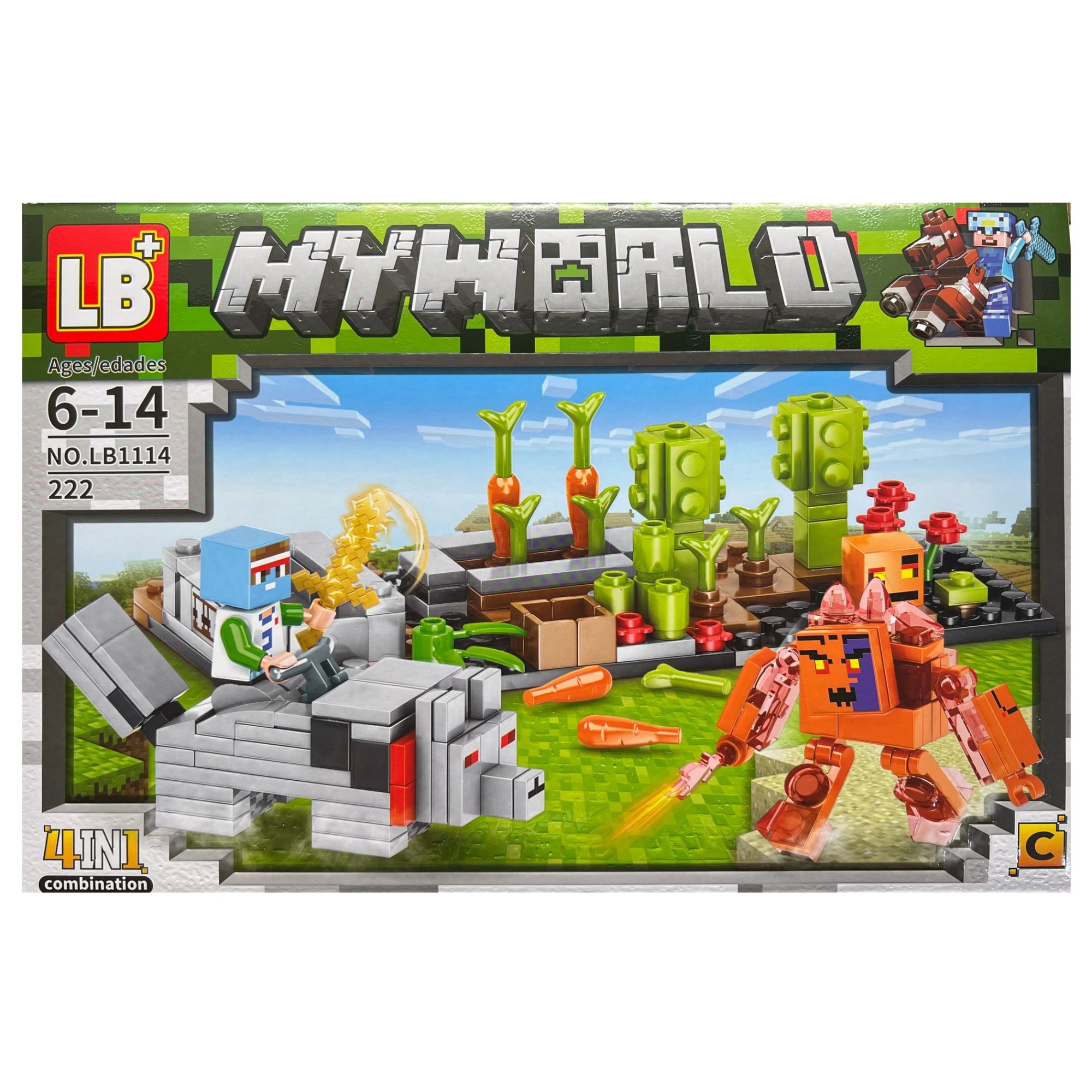 Set de constructie Minecraft LB My World 4 in 1, 222 piese - eMAG.ro