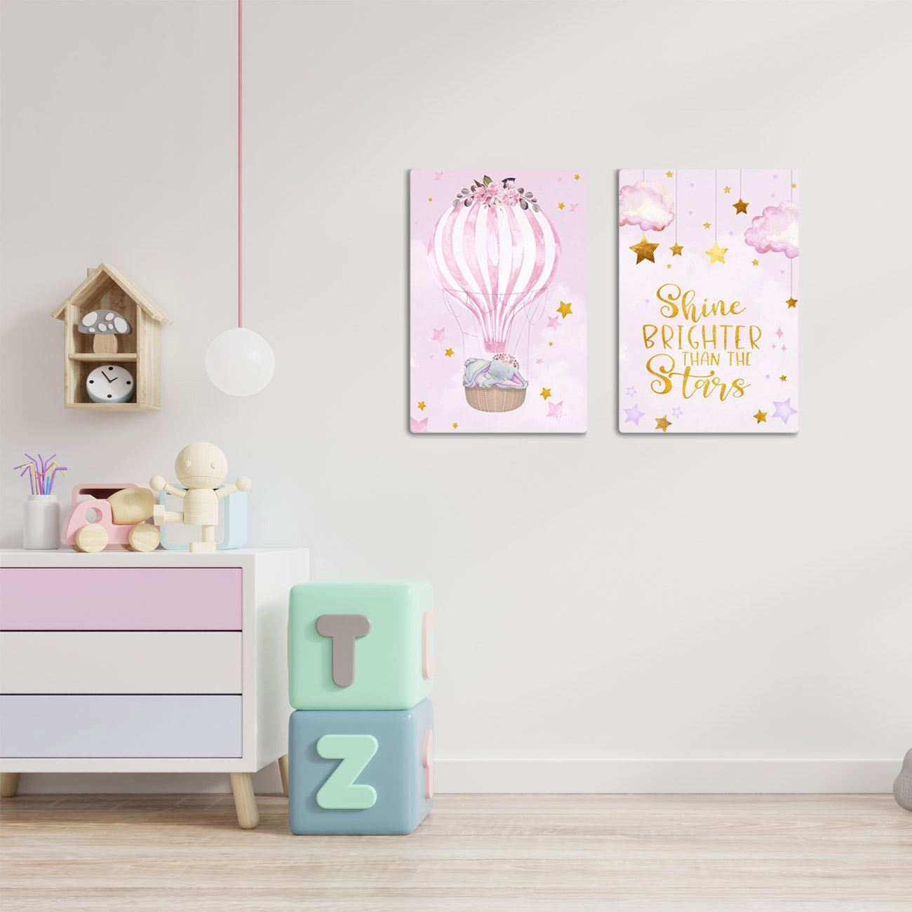 Set 2 tablouri canvas decorative pentru camera copiilor Shopiens ...