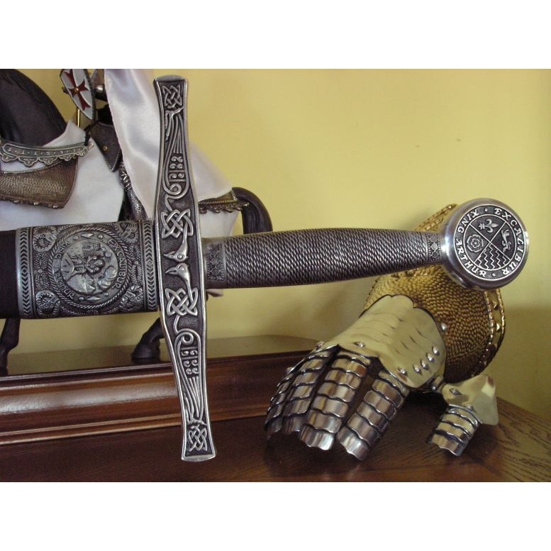 Sabie Excalibur al Regelui Arthur, cu Teaca, Decorativa, Otel Toledan ...