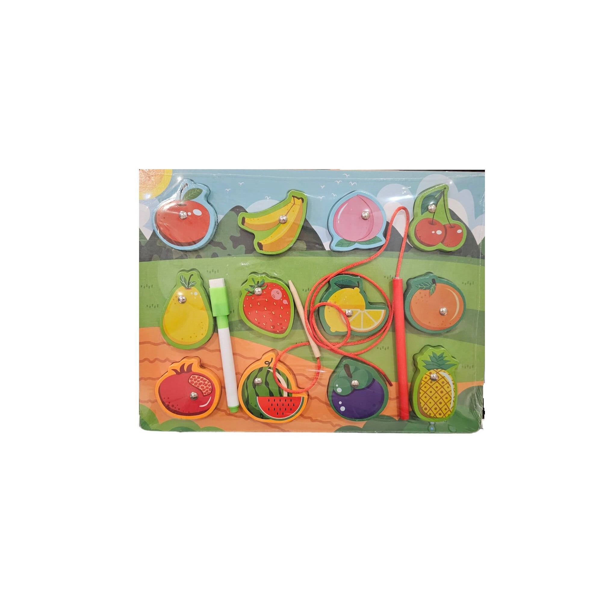 Puzzle Reversibil 3 in 1 Pescuit Magnetic 3D- Fructe, snuruit si ...