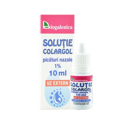 BIOGALENICA, Colargol Picaturi Nazale 1% 10ml - eMAG.ro