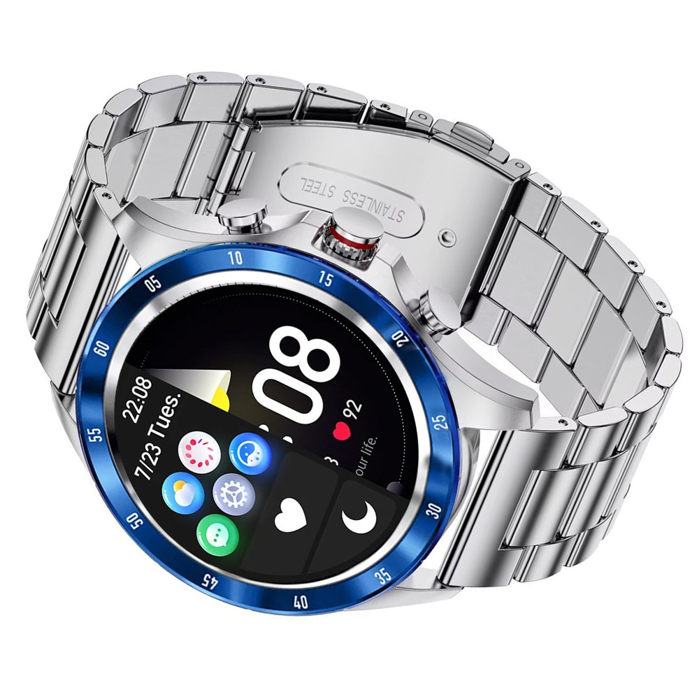 BEYOND Watch Earth 2 sorozatú okosóra, ezüst-kék, rozsdamentes acél ...