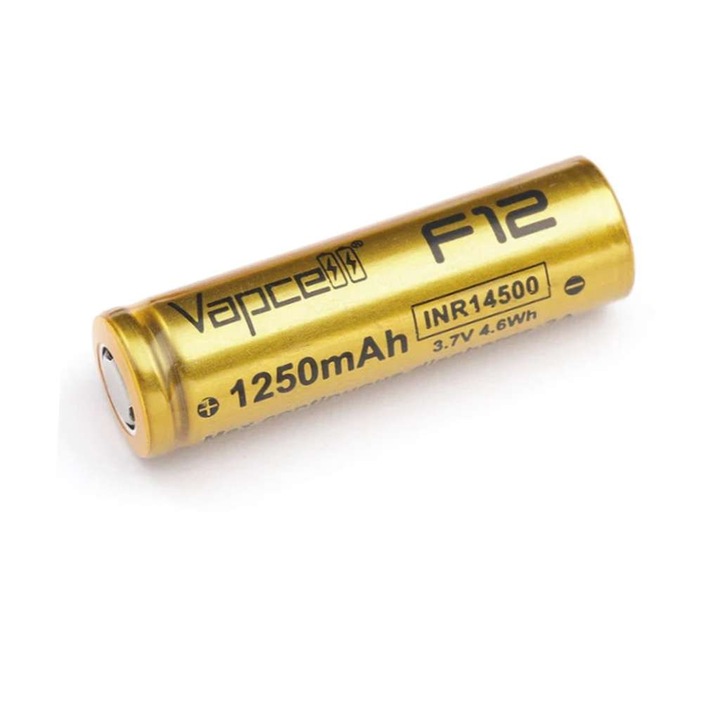 Acumulator 14500 capacitatea 1250 mAh, Vapcell F12, tensiune 3.7V ...