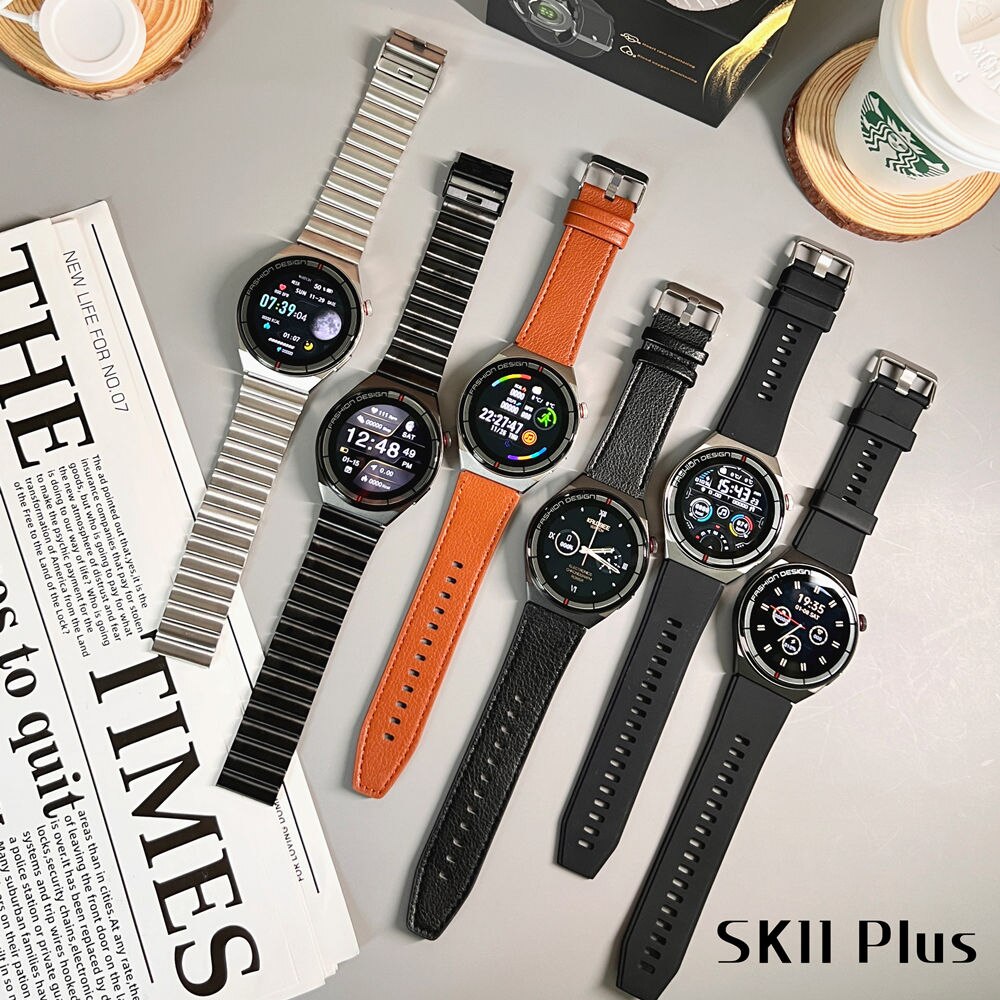 Мъжки Смарт часовник NUBI SK11 PLUS, IPS Дисплей, Bluetooth разговор, Пулс, Калории, Кръвно ...