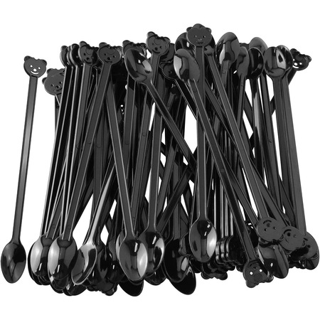Set 200 lingurite unica folosinta, LLWL, Plastic, Negru - eMAG.ro