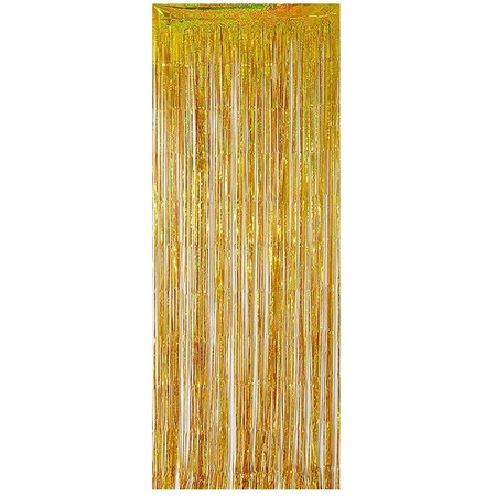 Set 2 perdele cu franjuri, LLWL, Auriu - eMAG.ro