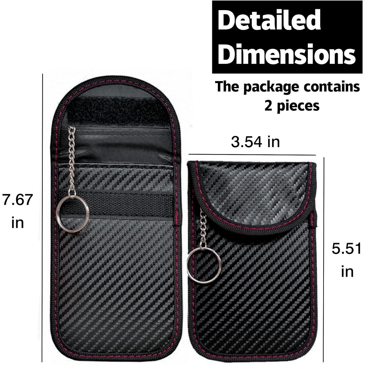 Set 2 huse chei auto, LLWL, Fibra de carbon, Negru - eMAG.ro