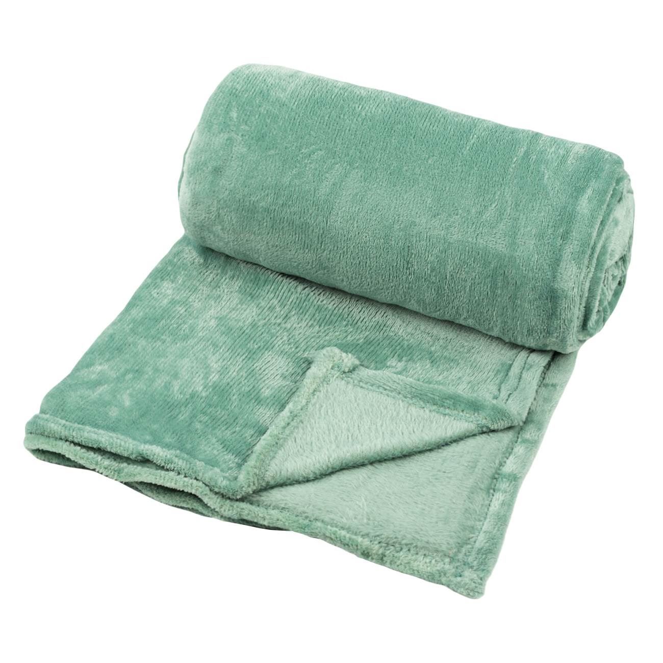 Patura Catifelata Simpla, Verde Menta, 220x150 cm - eMAG.ro