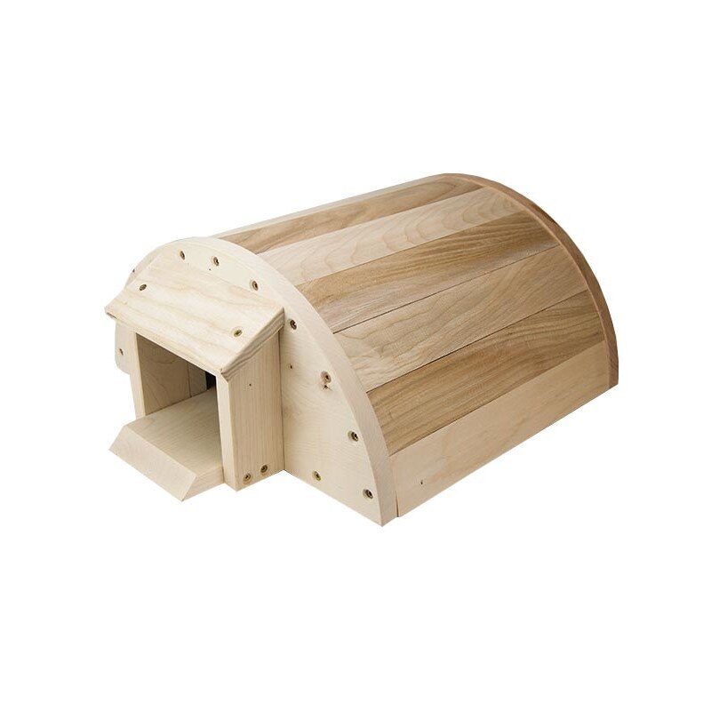 Adapost Arici cu terasa, lemn natural100%, 400 x 380 x 195mm, Natural ...