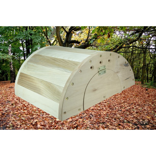 Adapost Arici cu terasa, lemn natural100%, 400 x 380 x 195mm, Natural ...