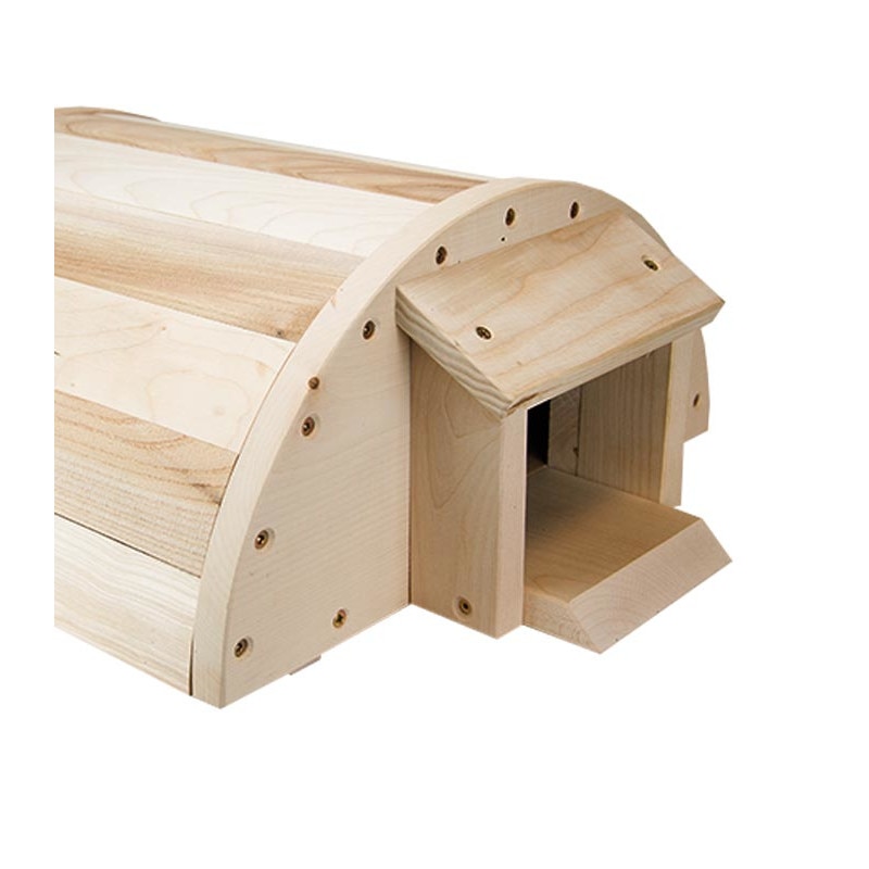 Adapost Arici cu terasa, lemn natural100%, 400 x 380 x 195mm, Natural ...