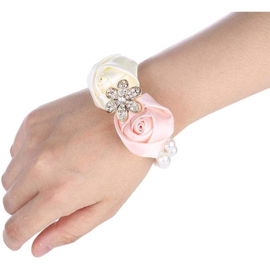 Set de 2 bratari pentru nunta, Llwl, Roz/Alb - eMAG.ro