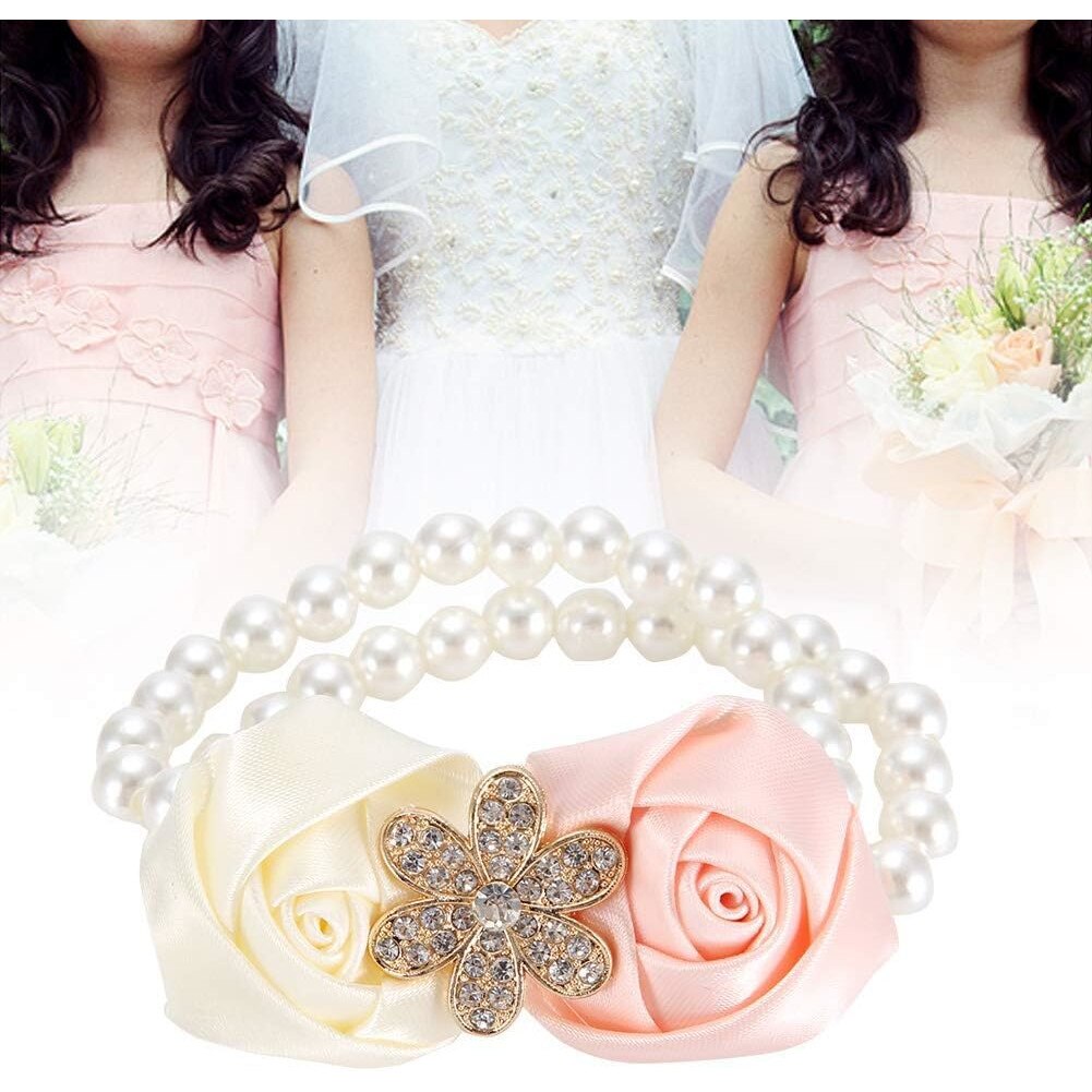 Set de 2 bratari pentru nunta, Llwl, Roz/Alb - eMAG.ro