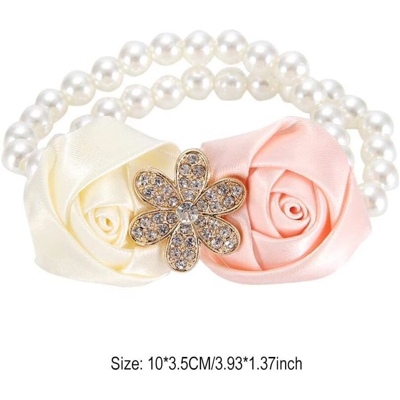 Set de 2 bratari pentru nunta, Llwl, Roz/Alb - eMAG.ro