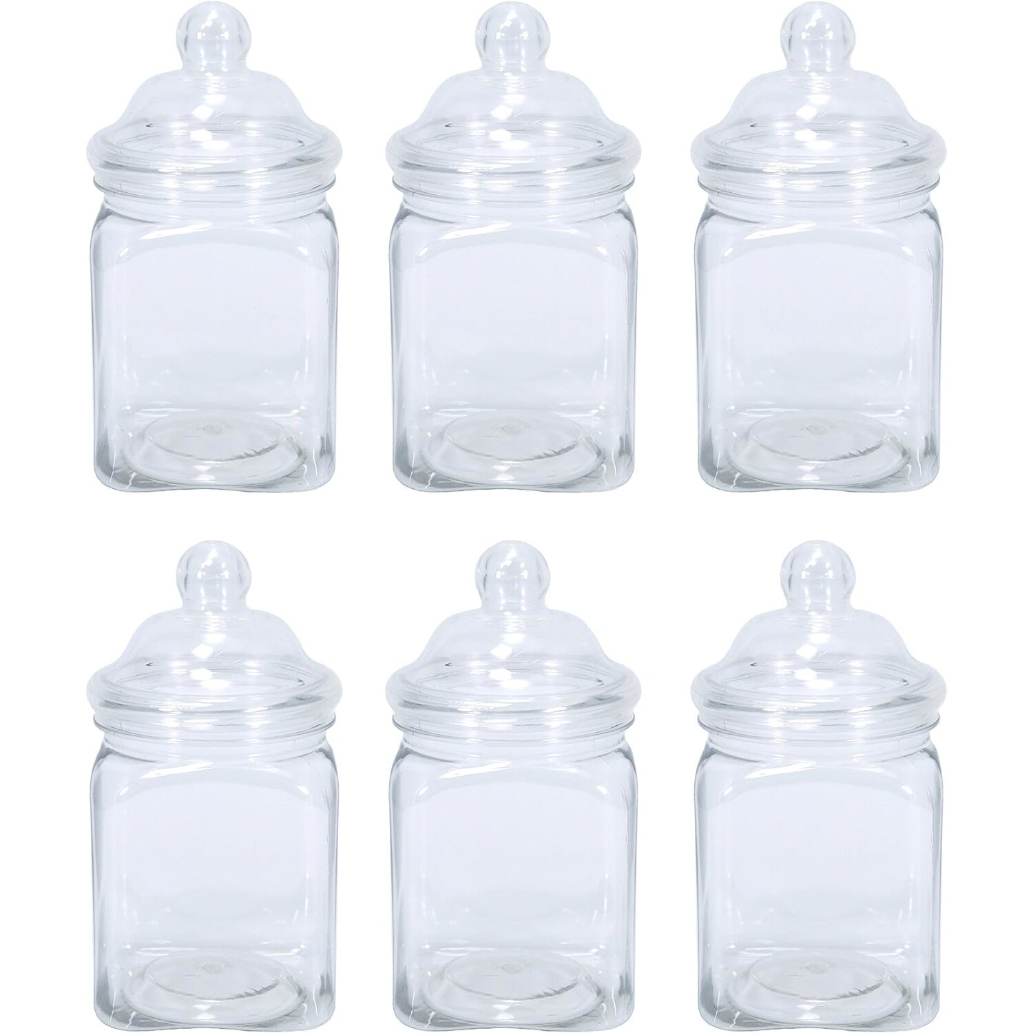 Set 6 borcane, LLWL, Plastic, 450ml, Transparent - eMAG.ro