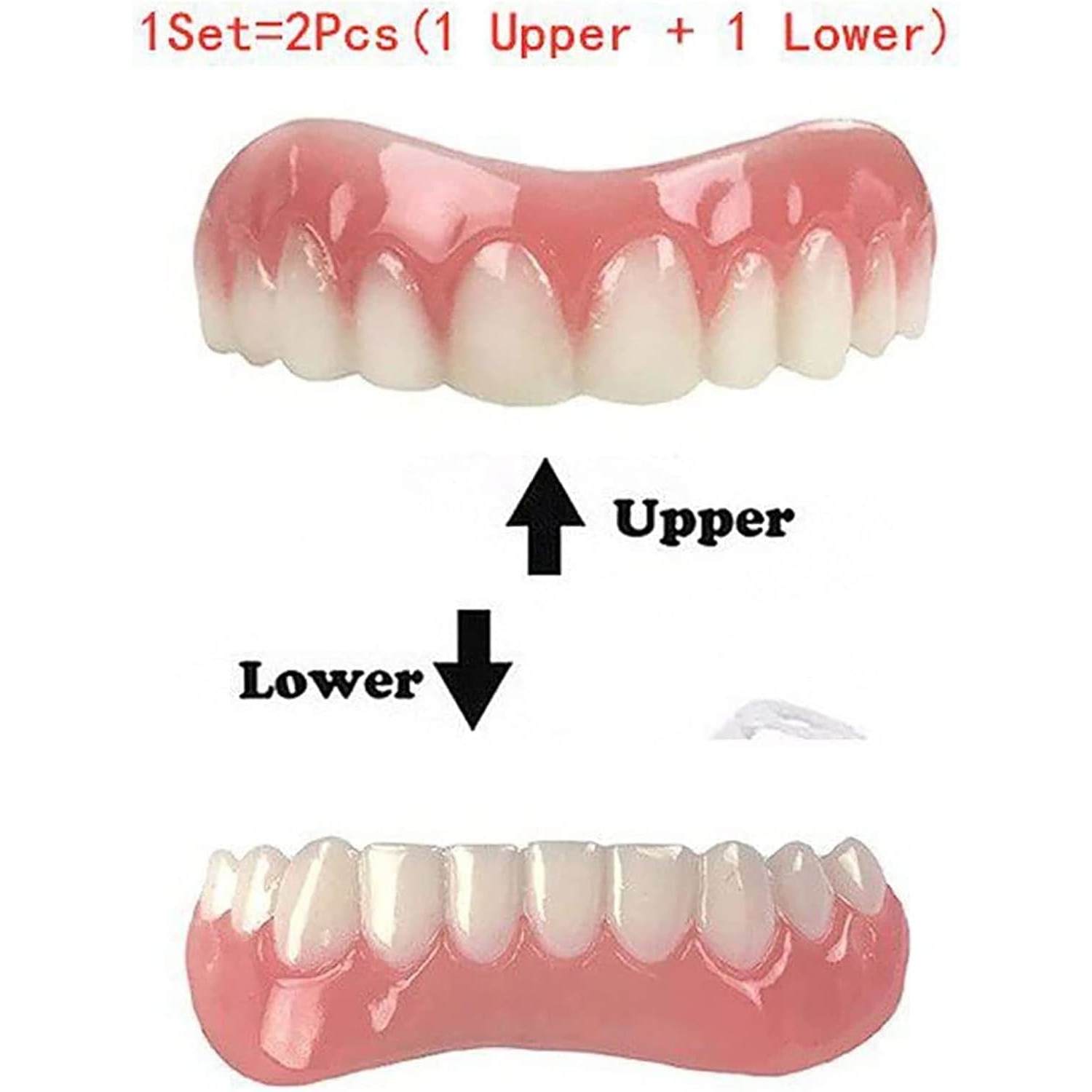 Set 2 bucati dinti falsi, LLWL, Alb - eMAG.ro