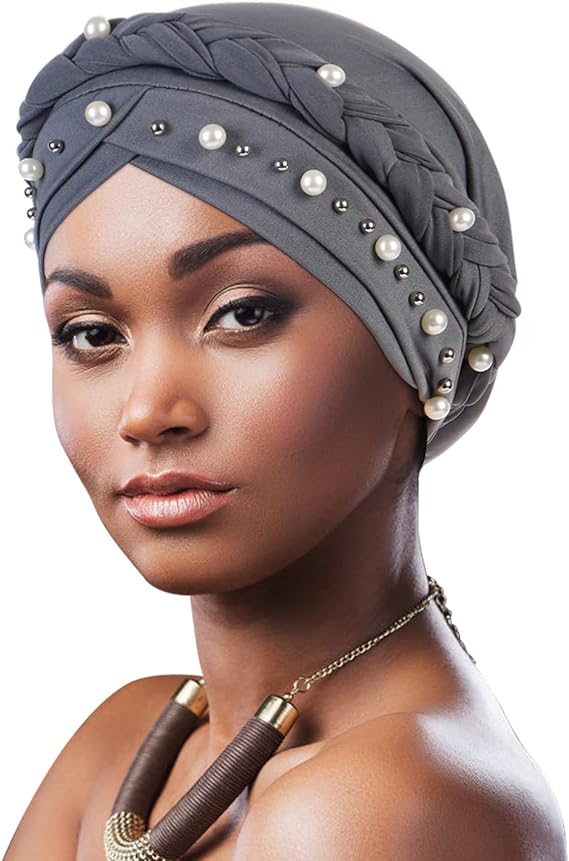 Turban dama, Matase, Gri, Marime unica - eMAG.ro