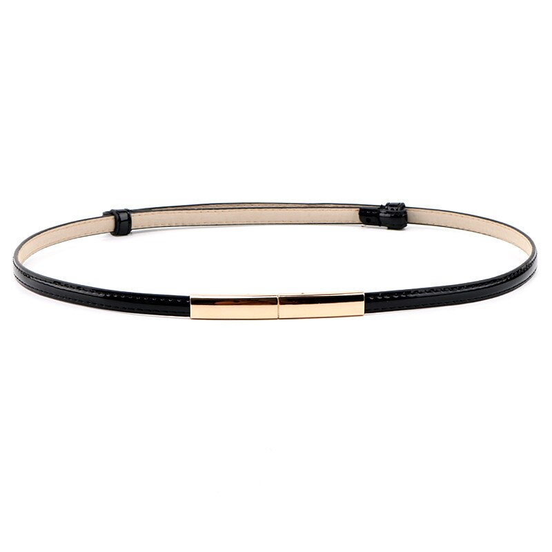 Curea pentru femei, Sunmostar, Piele, Subtire, 80-100cm, Negru - eMAG.ro