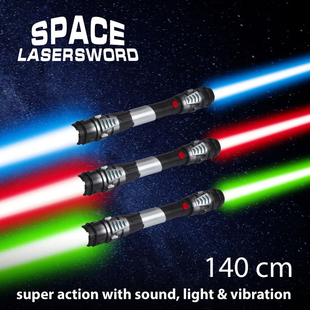 Sabie laser dubla, JUP, Cu sunet si vibratii, Lumina verde, 138 cm ...