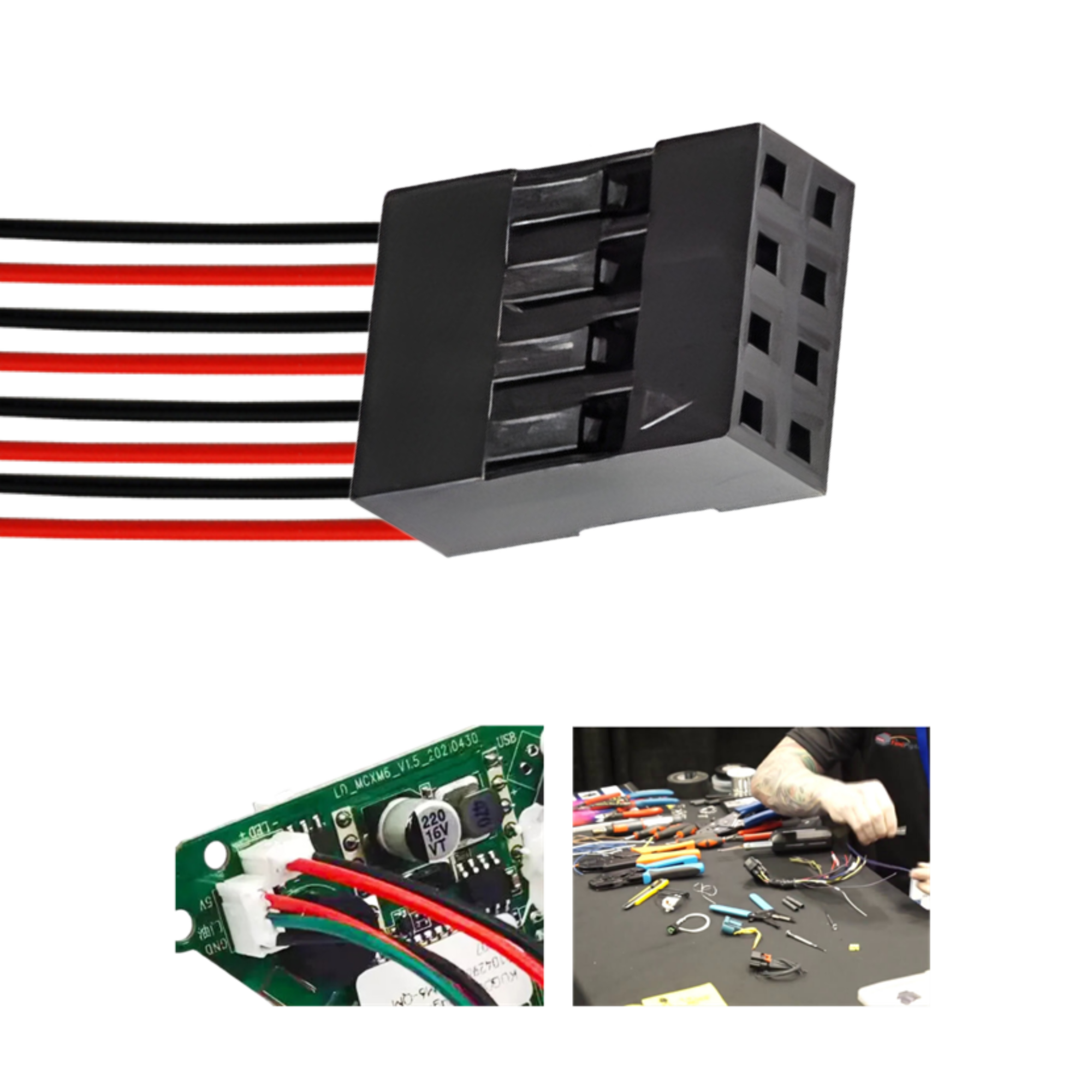 Set Conector Dupont Etajat 8-Pin, cu Fire si Terminali, pentru ...