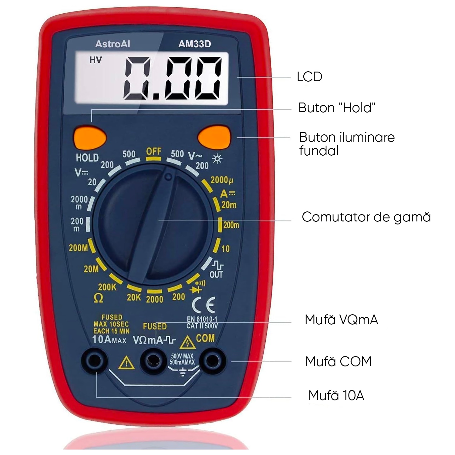 Multimetru Digital pentru Masurarea Tensiunii DC si AC, Voltmetru si ...