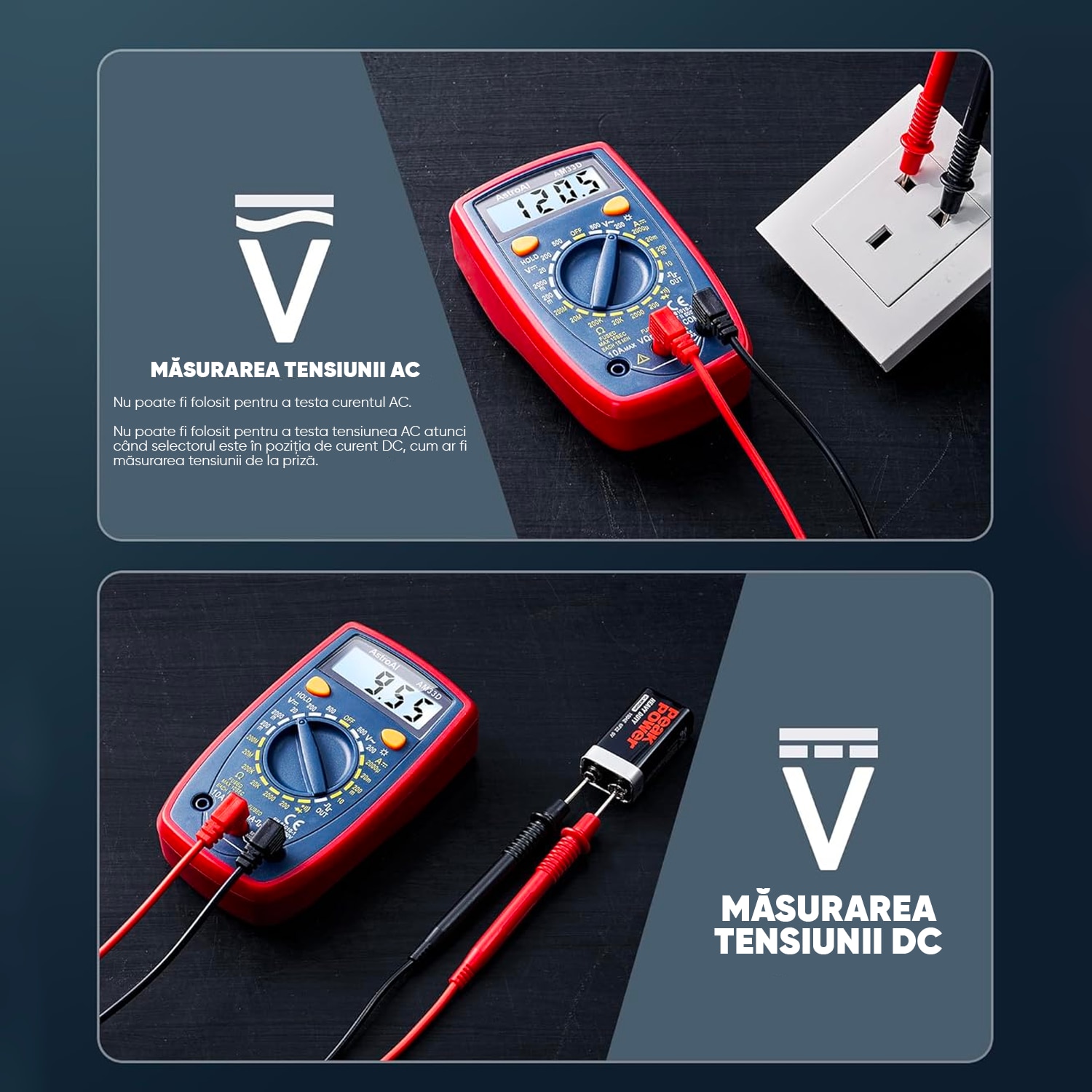 Multimetru Digital pentru Masurarea Tensiunii DC si AC, Voltmetru si ...