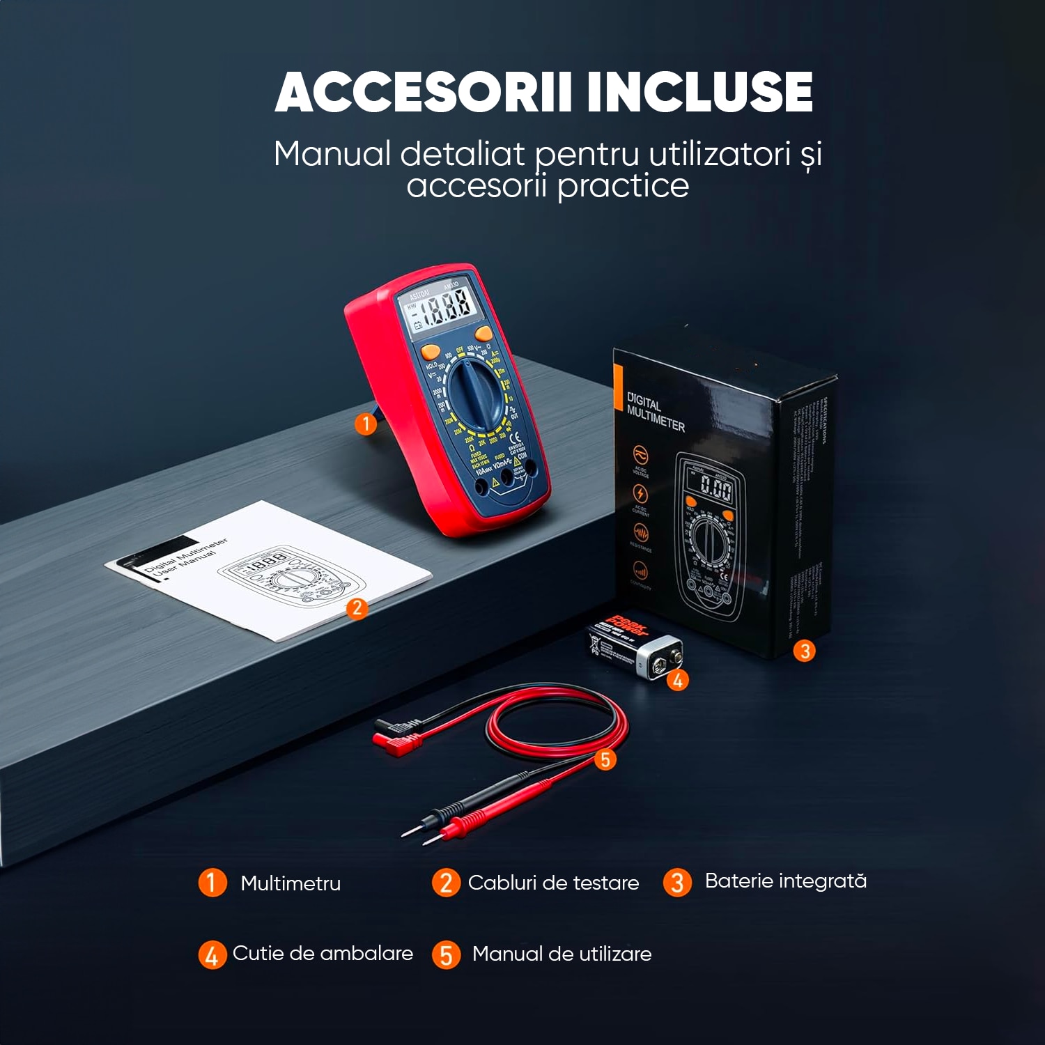 Multimetru Digital pentru Masurarea Tensiunii DC si AC, Voltmetru si ...