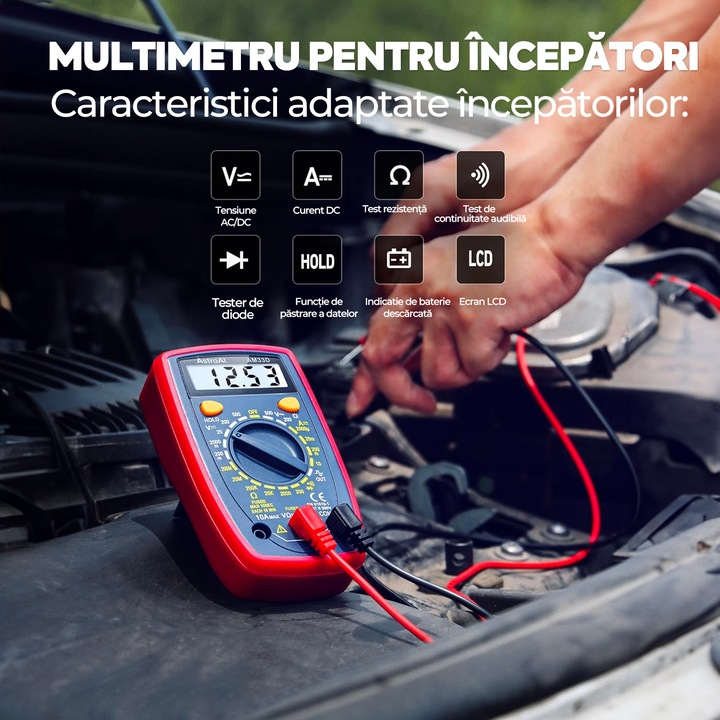 Multimetru Digital pentru Masurarea Tensiunii DC si AC, Voltmetru si ...