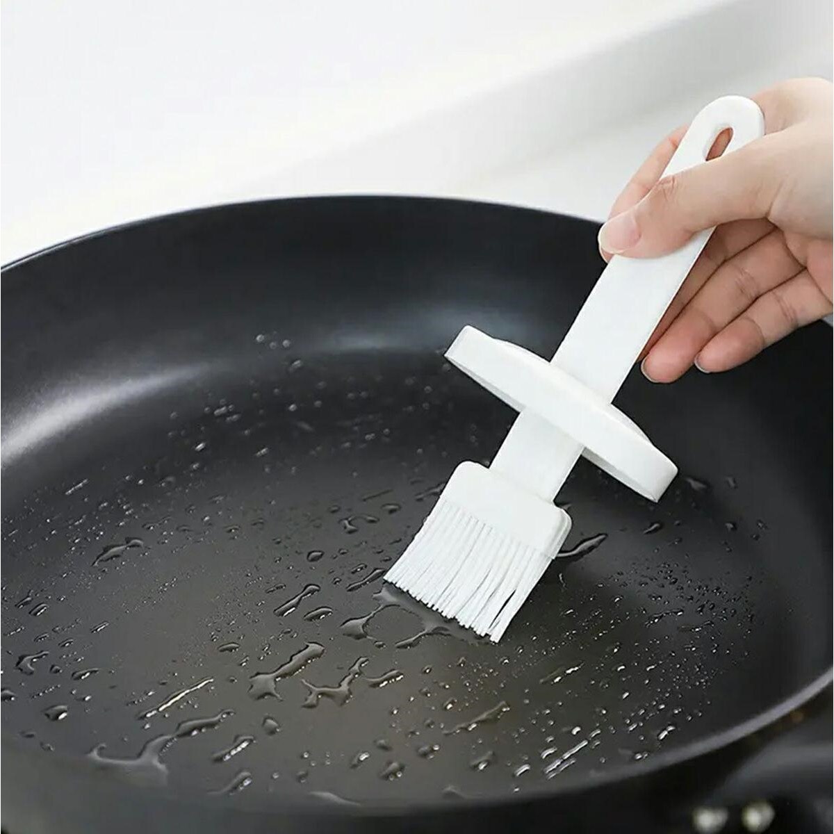 Pensula din silicon cu recipient de bucatarie, UBX®, pentru ulei ...