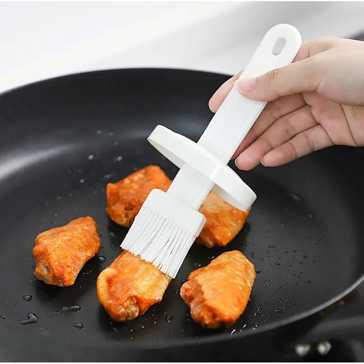 Pensula din silicon cu recipient de bucatarie, UBX®, pentru ulei ...