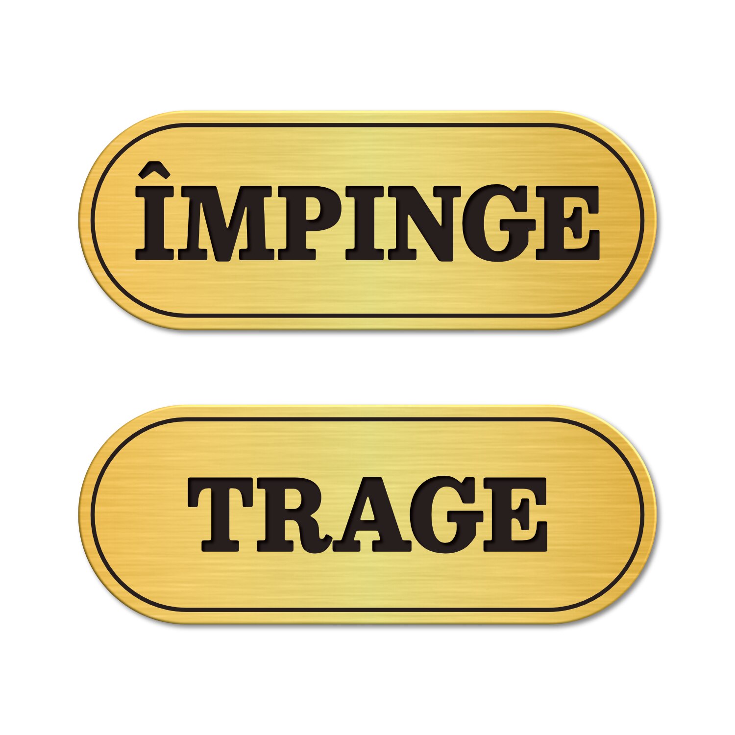 Set Indicator Trage Impinge, ABS gravat, 10 x 3.8 cm, Auriu - eMAG.ro