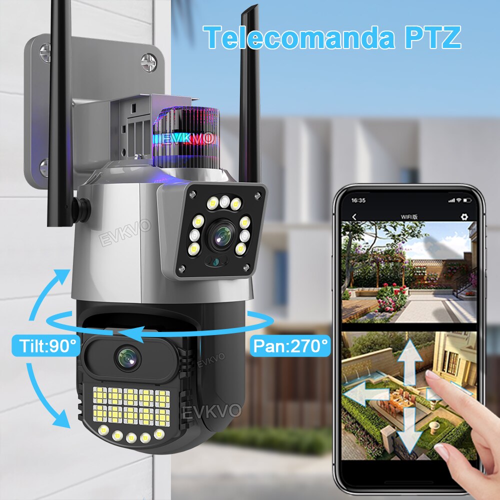 Camera de monitorizare IP cu obiectiv dual WIFI Tnnian Z11 Pro, 8MP ...