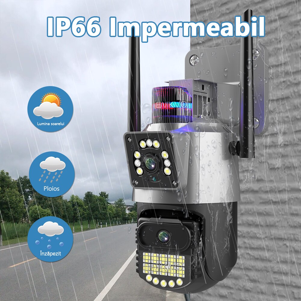 Camera de monitorizare IP cu obiectiv dual WIFI Tnnian Z11 Pro, 8MP ...