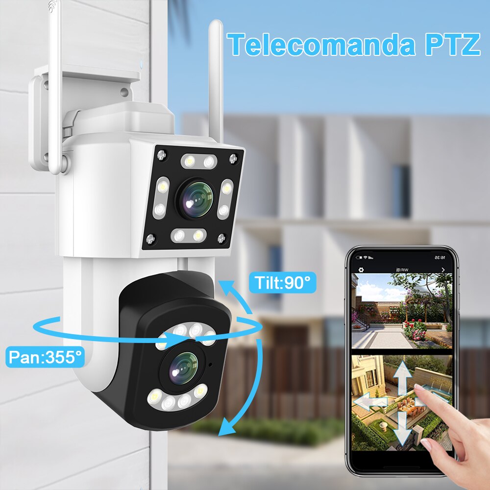 Camera de monitorizare IP cu obiectiv dual WIFI Tnnian E07 Pro, 8MP ...