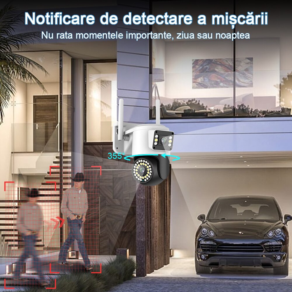 Camera de monitorizare IP cu obiectiv dual WIFI Tnnian L10 Pro, 8MP ...