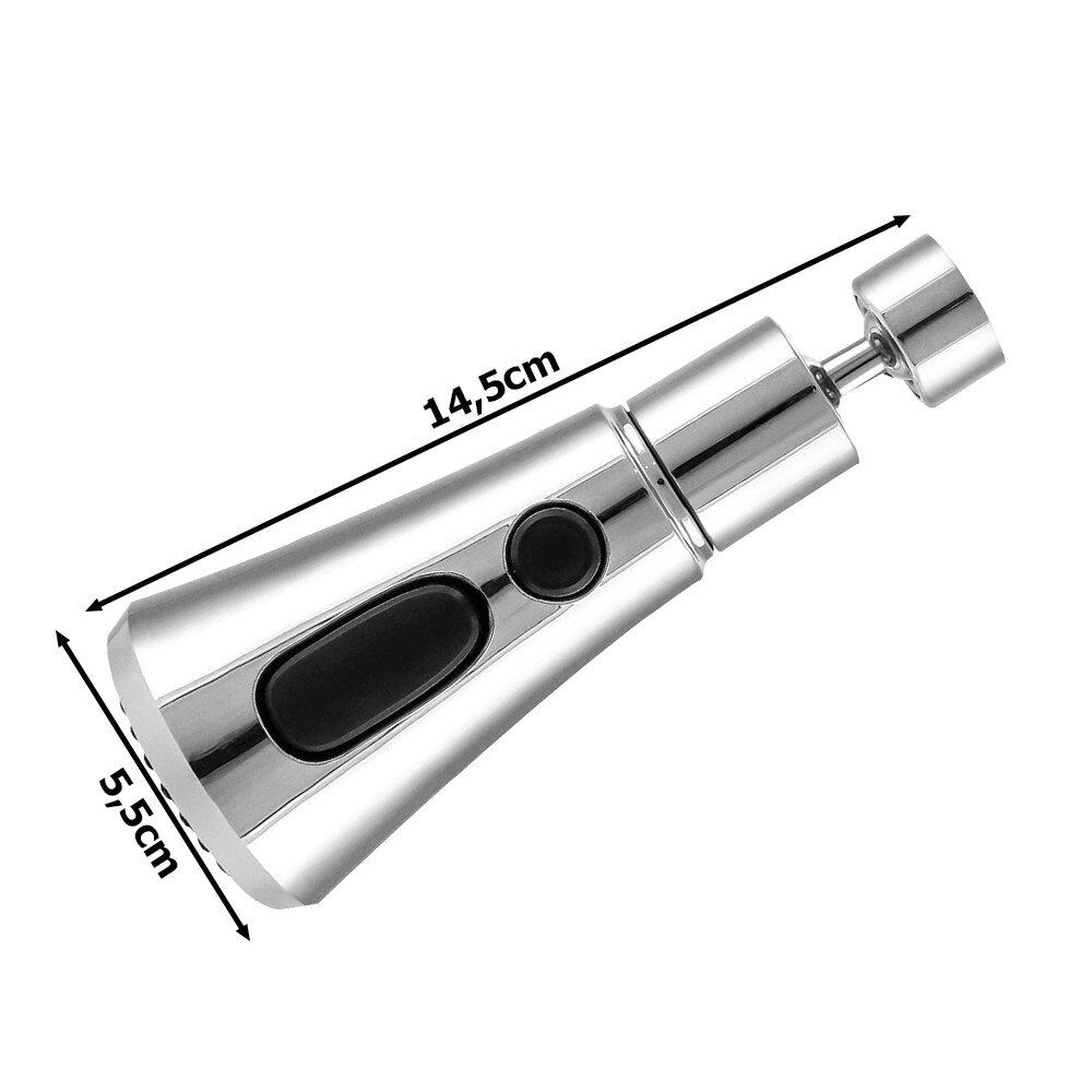 Forgatható csaptelep levegőztető, 3 szórási mód, G1/2 menet, egyszerű ...