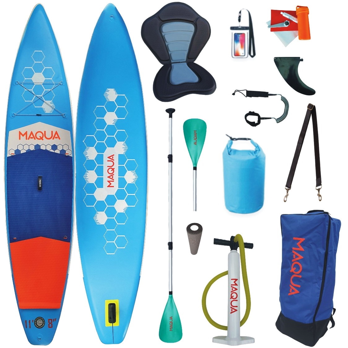 Set Placa cu vasle, AQUA MARINA, Pentru Canoe-Caiac, Gonflabila ...