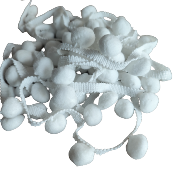 Banda ciucuri pom pom alba 38 mm - 3 m - eMAG.ro