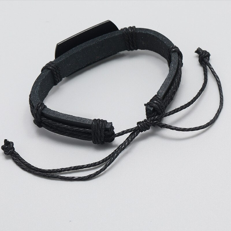 Bratara Personalizata cu Gravura Metalica Cap de Lup, din Piele PU si ...