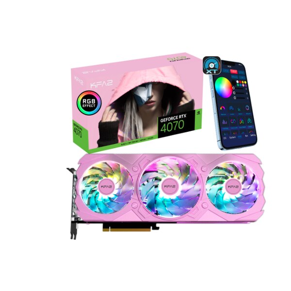 Placa video KFA2 GeForce RTX 4070 EX Gamer Pink 1-Click OC 12GB GDDR6X ...