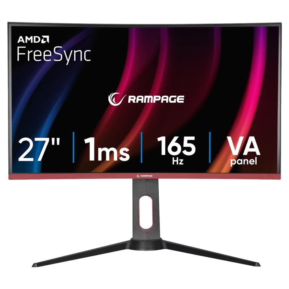 Monitor, Rampage, 27", LED, Full HD, 165 Hz, 1 ms, Negru/Rosu - eMAG.ro