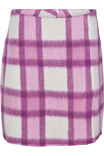 Fusta dama mini in carouri, Roz inchis, M INTL - eMAG.ro