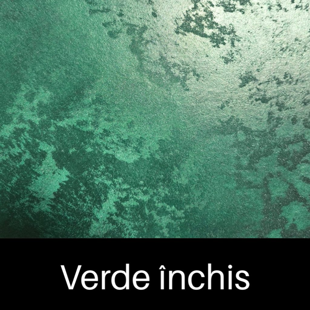 Set Vopsea Decorativa de Lux, Eva Madreperla, Verde Inchis, cu Fulgi de ...