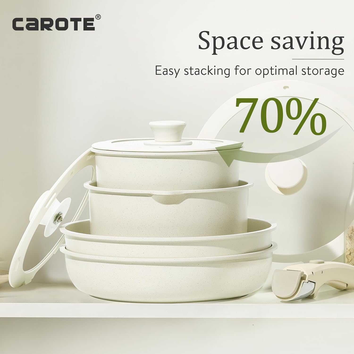 Комплект 8 тенджери и тигани Carote гранит незалепващо покритие