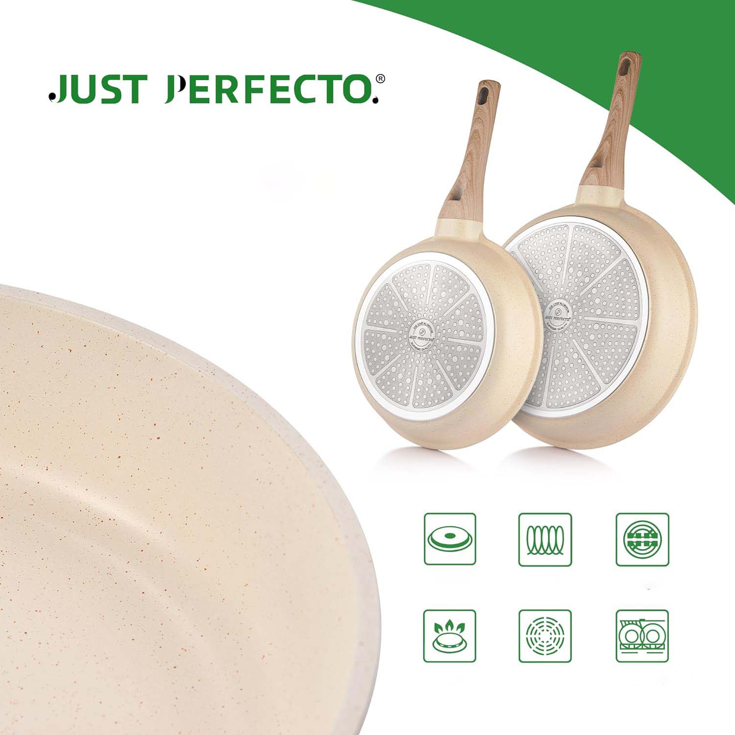 Комплект от 10 части Just Perfecto гранит незалепващо покритие
