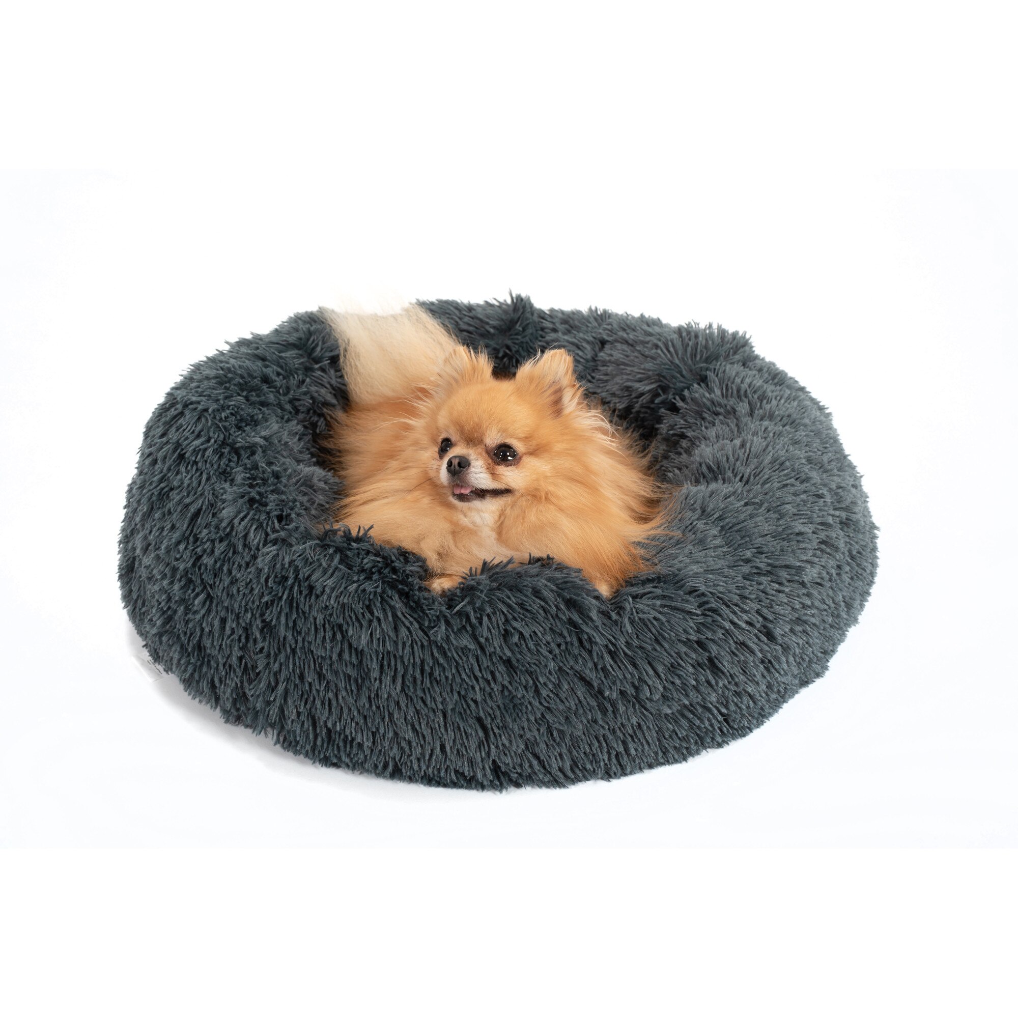 Pat rotund pentru caini si pisici, PuppyJoy, 70 CM, Gri - eMAG.ro