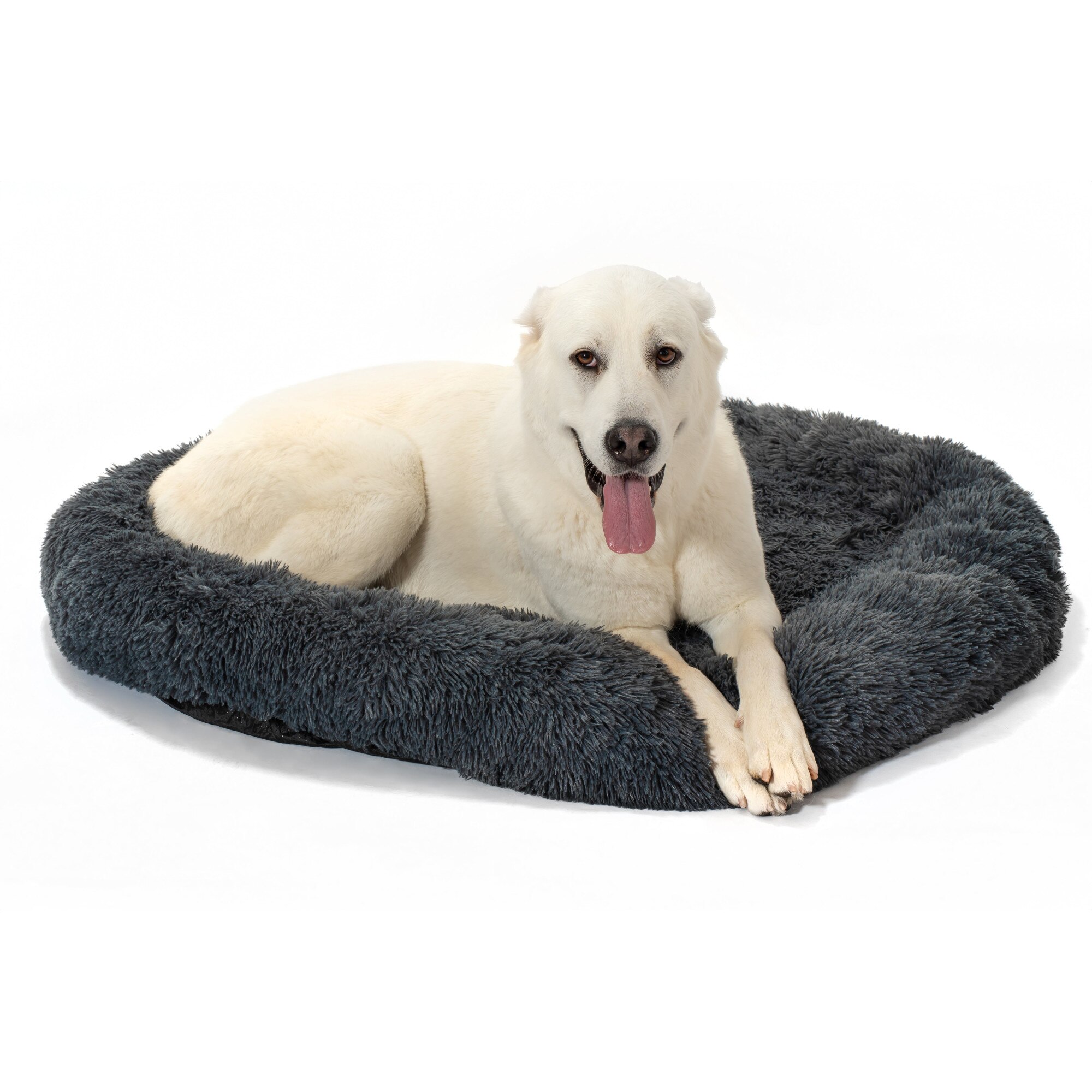 Pat rotund pentru caini si pisici, PuppyJoy, 100 CM, Gri - eMAG.ro