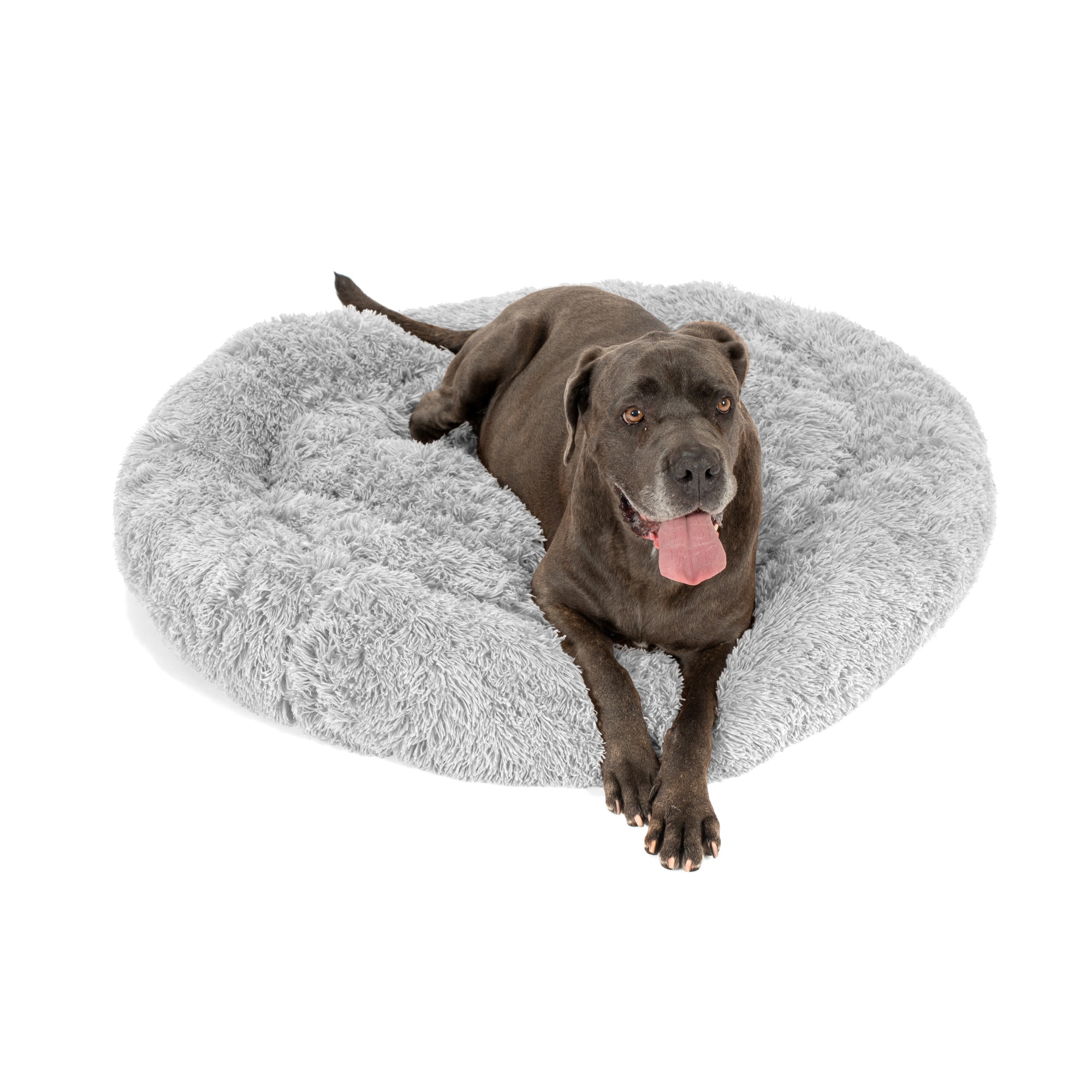 Pat rotund pentru caini si pisici, PuppyJoy, 100 CM, Gri - eMAG.ro