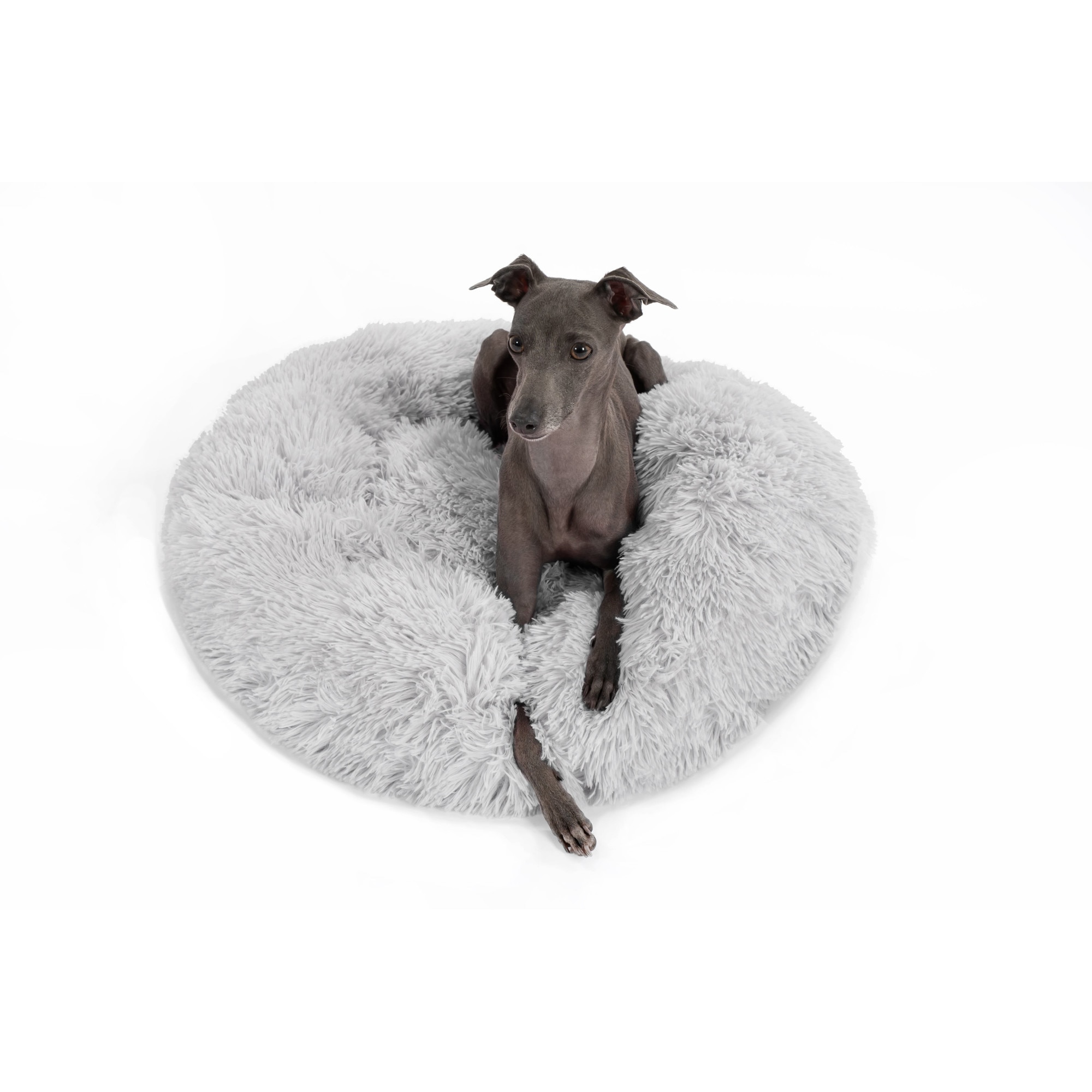Pat rotund pentru caini si pisici, PuppyJoy, 120CM, Gri - eMAG.ro